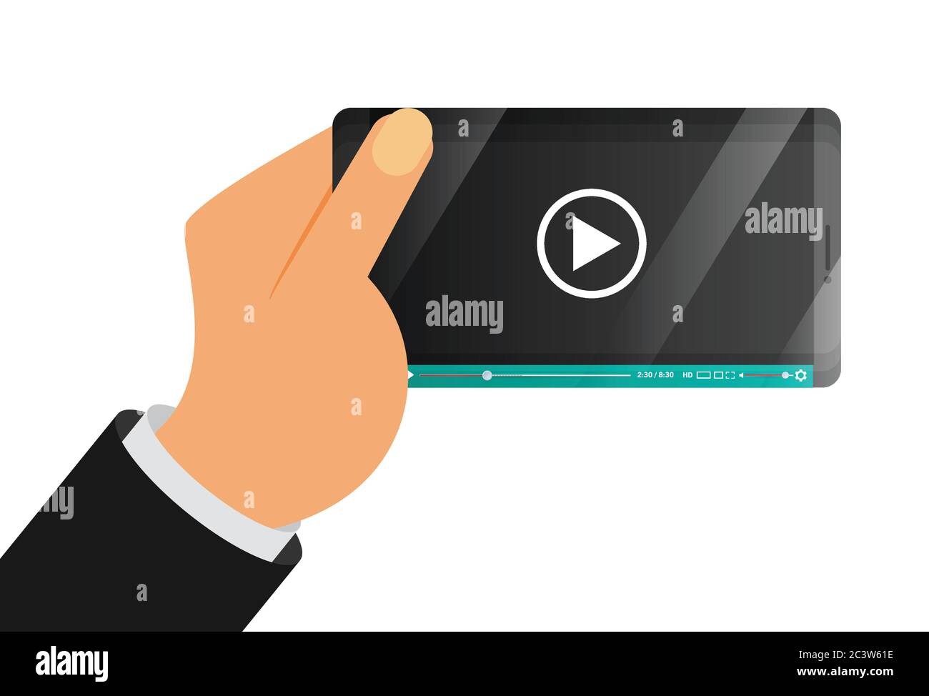 Hand holding media player Stock Vector Images - Alamy