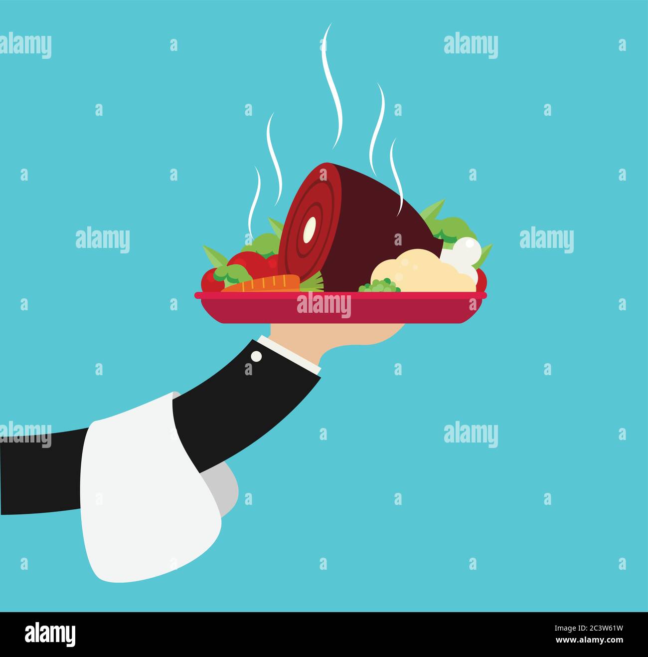 Cooked meat Stock Vector Images - Alamy