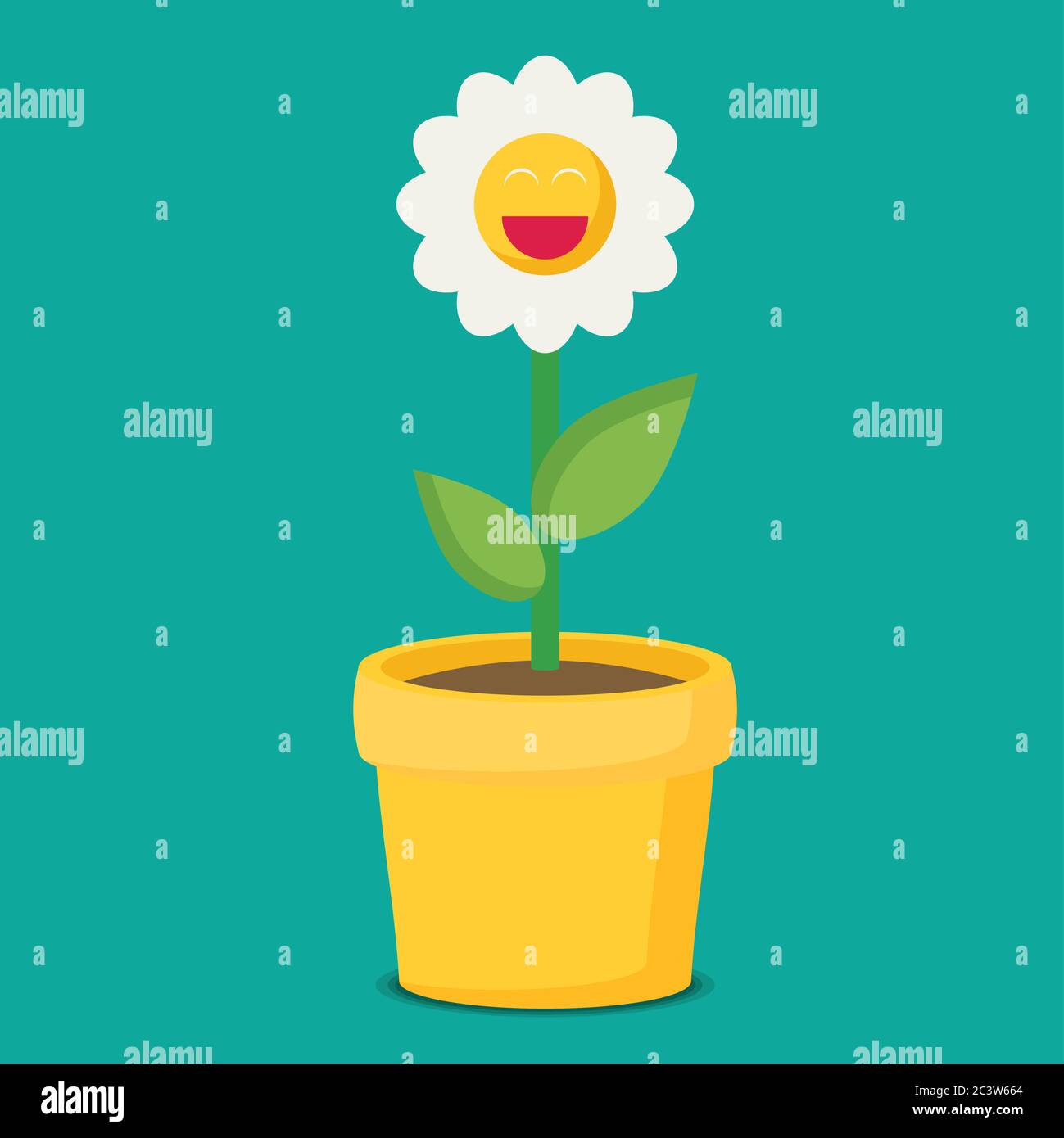 Flat vector flower in pot Stock Vector Image & Art - Alamy