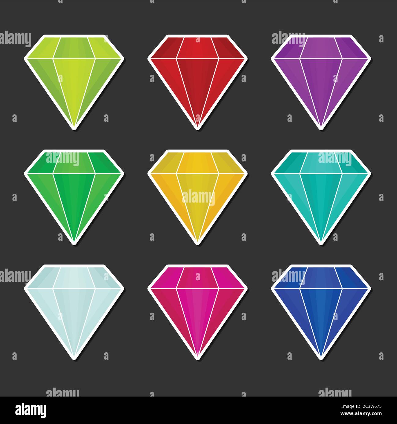Diamond flat icon color Stock Vector Images - Alamy
