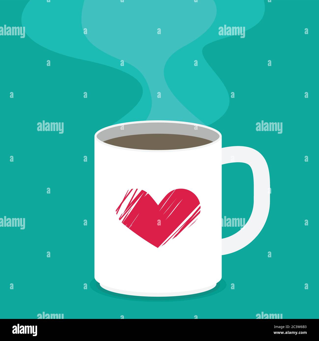 Tea cup with smoke. Flat vector Stock Vector Image & Art - Alamy