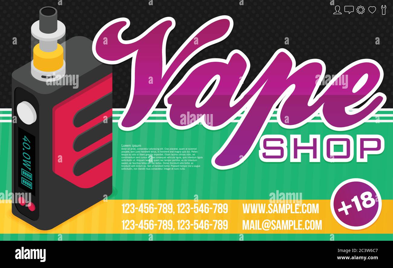Vape vector illustration. Banner for web or print Stock Vector Image ...