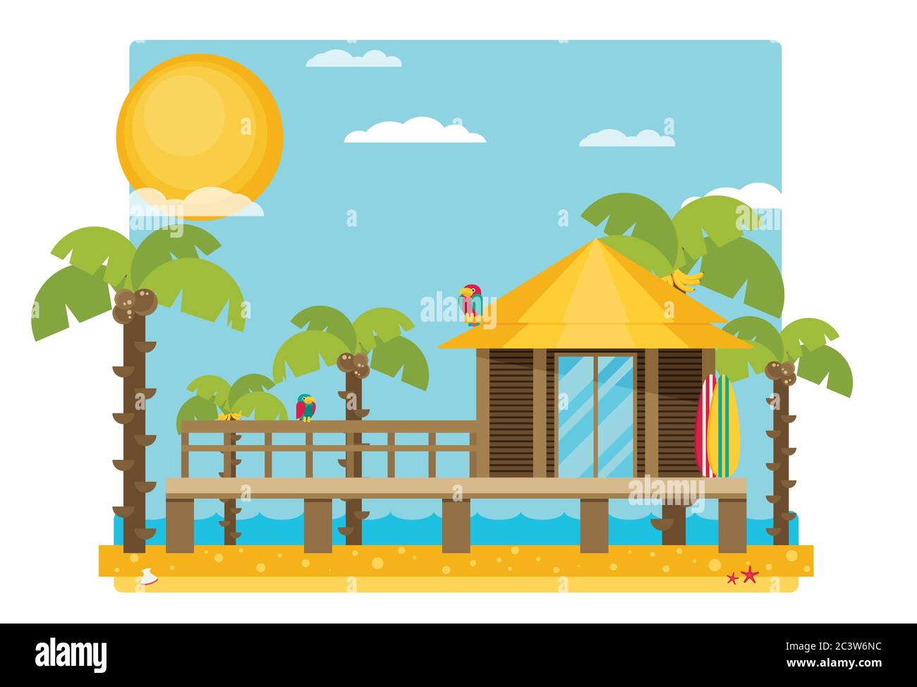Resort bungalow Cut Out Stock Images & Pictures - Alamy