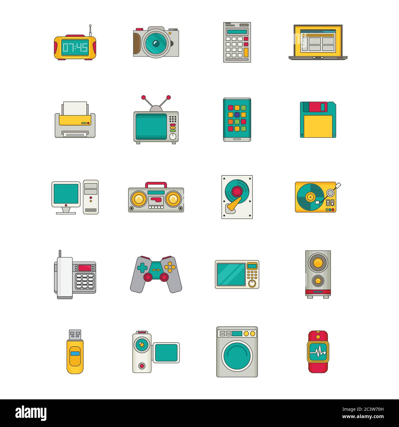 Electronics and gadgets icons set Stock Vector Image & Art - Alamy