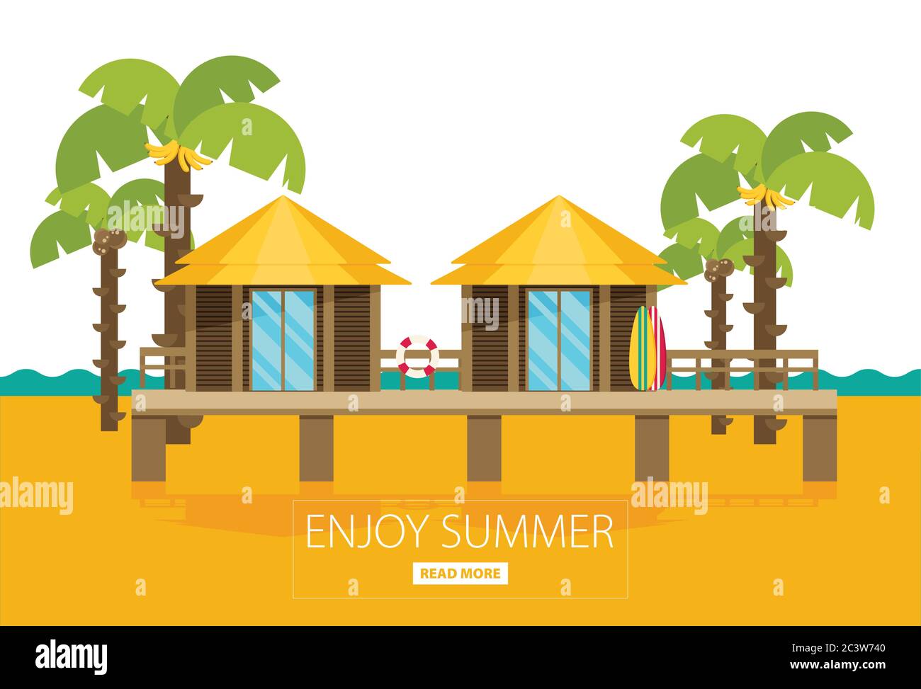 Bungalow flat vector Stock Vector Image & Art - Alamy