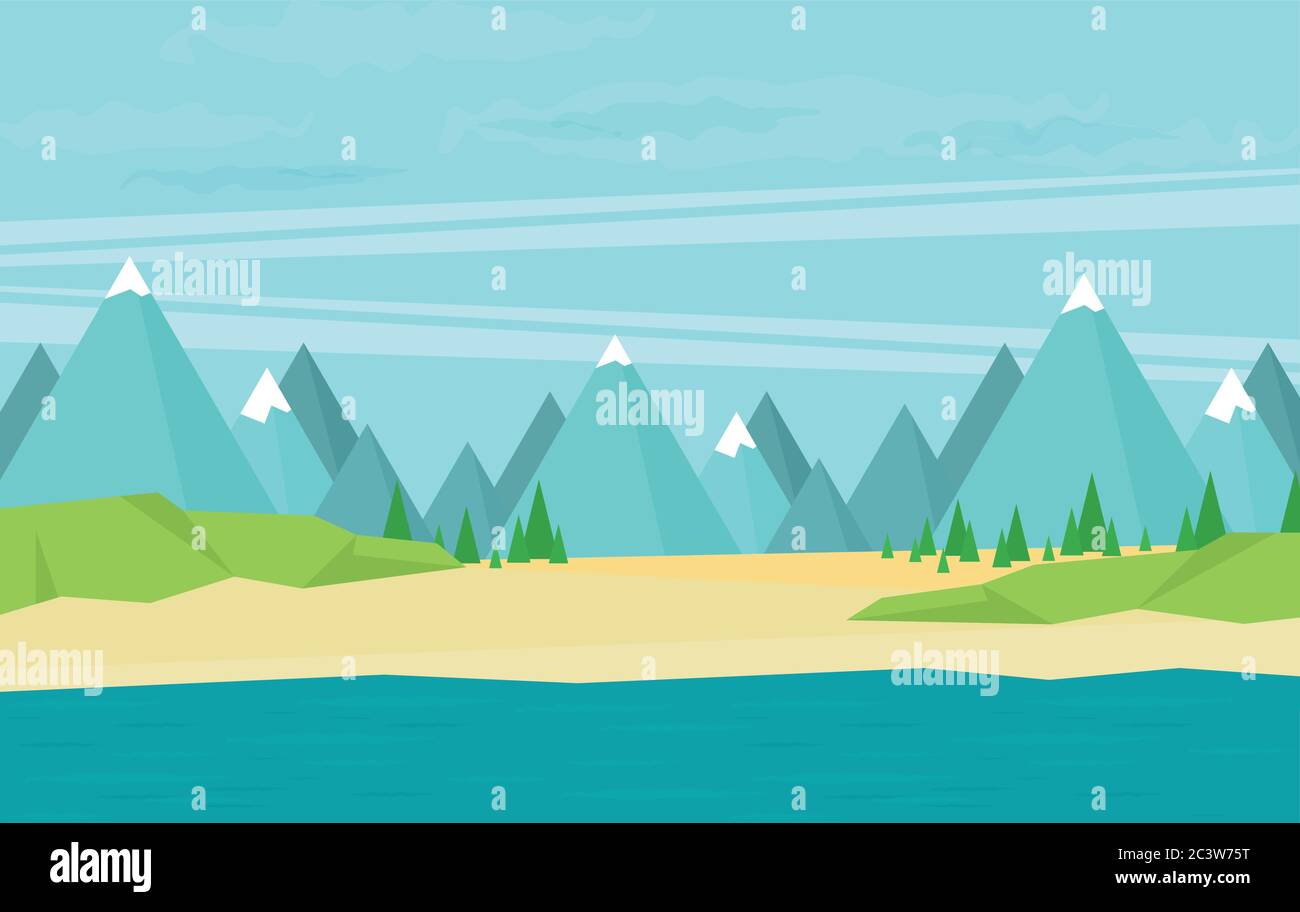 Landscape farm painting Stock Vector Images - Alamy