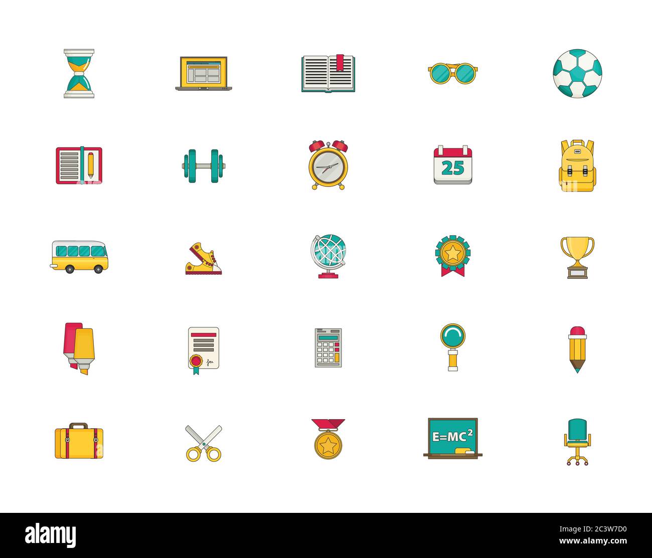 Education icon set. Flat vector Stock Vector Image & Art - Alamy