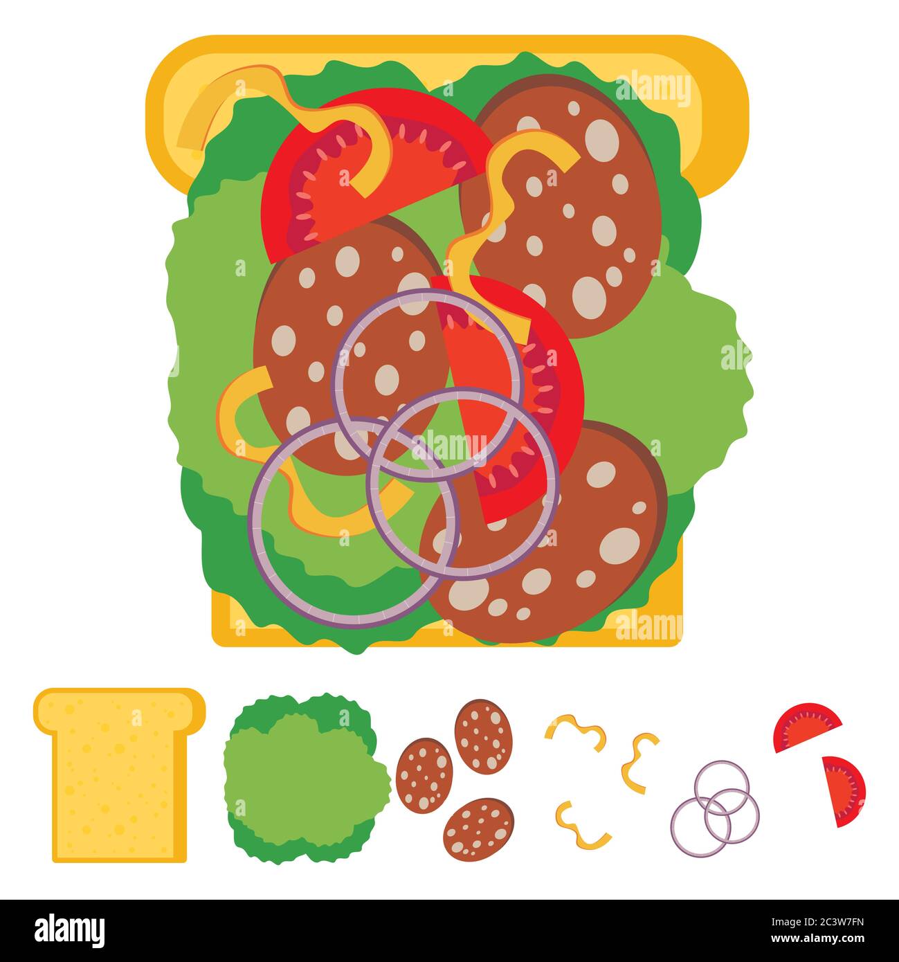 Sandwich flat style. Vector illustration Stock Vector Image & Art - Alamy