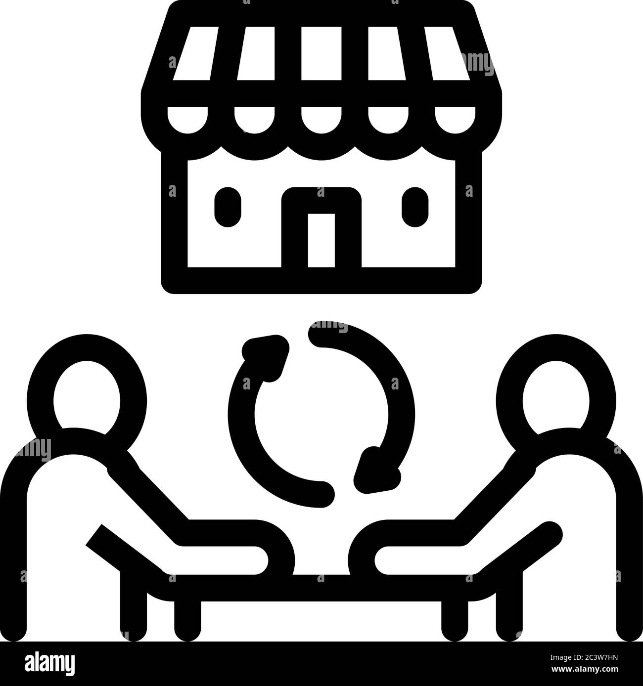 franchise partnership icon vector outline illustration Stock Vector ...