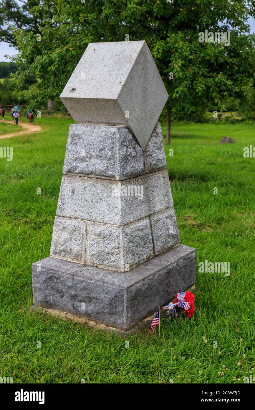 Gettysburg, PA, USA - June 20, 2018: The General Daniel Sickles marker ...