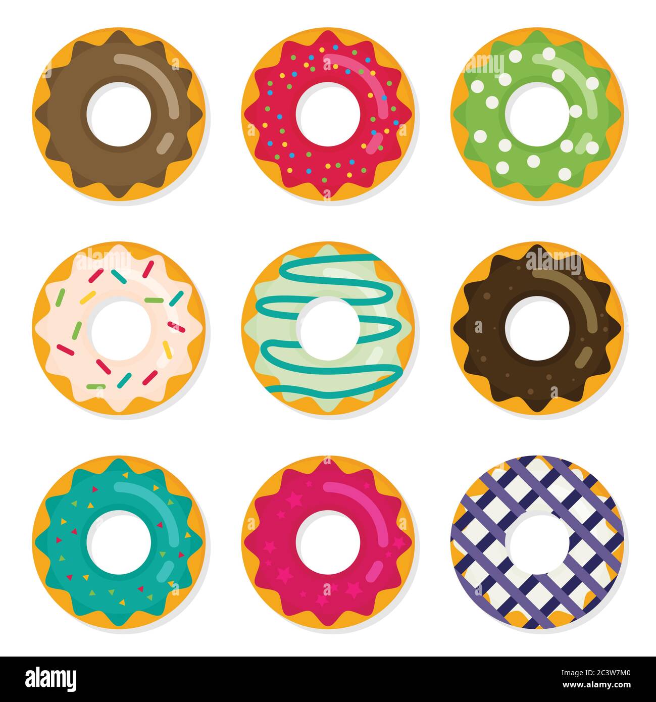 Donut vector set in a modern flat style Stock Vector Image & Art - Alamy