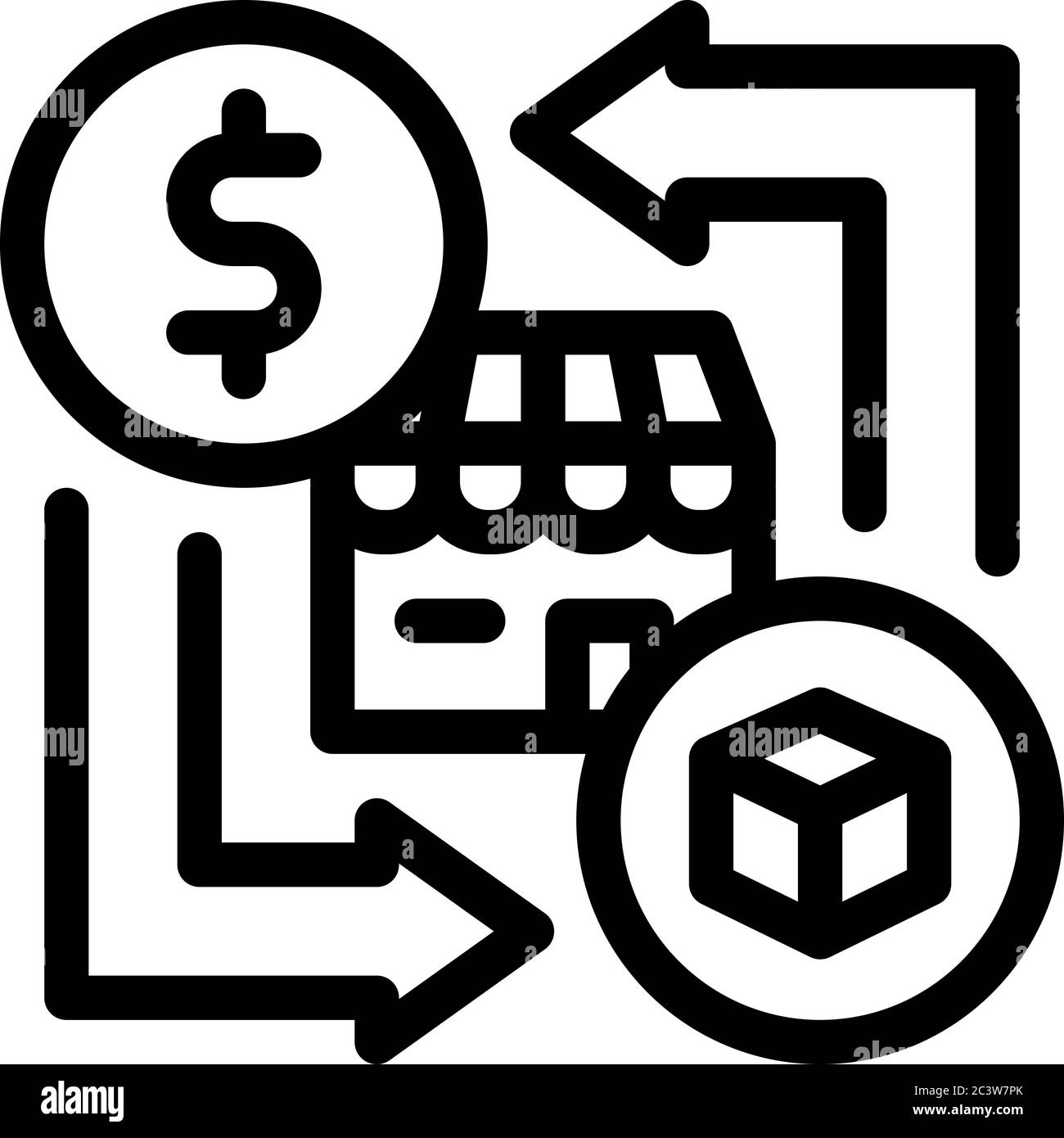 franchise business money icon vector outline illustration Stock Vector ...