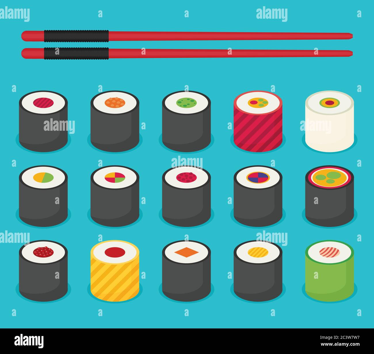 Sushi icon vector hi-res stock photography and images - Alamy