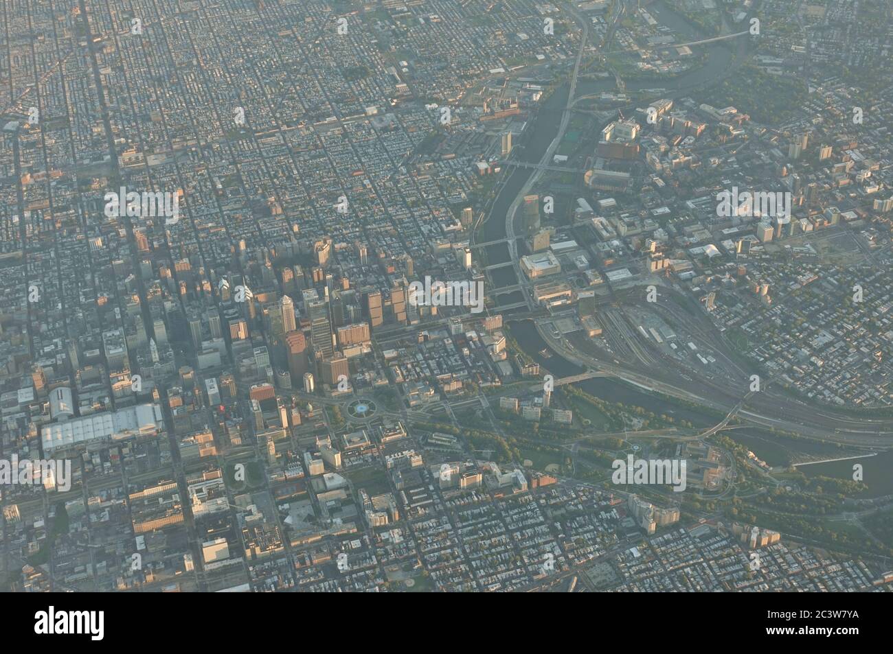 Aerial view of downtown Philadelphia, Pennsylvania, United States Stock ...