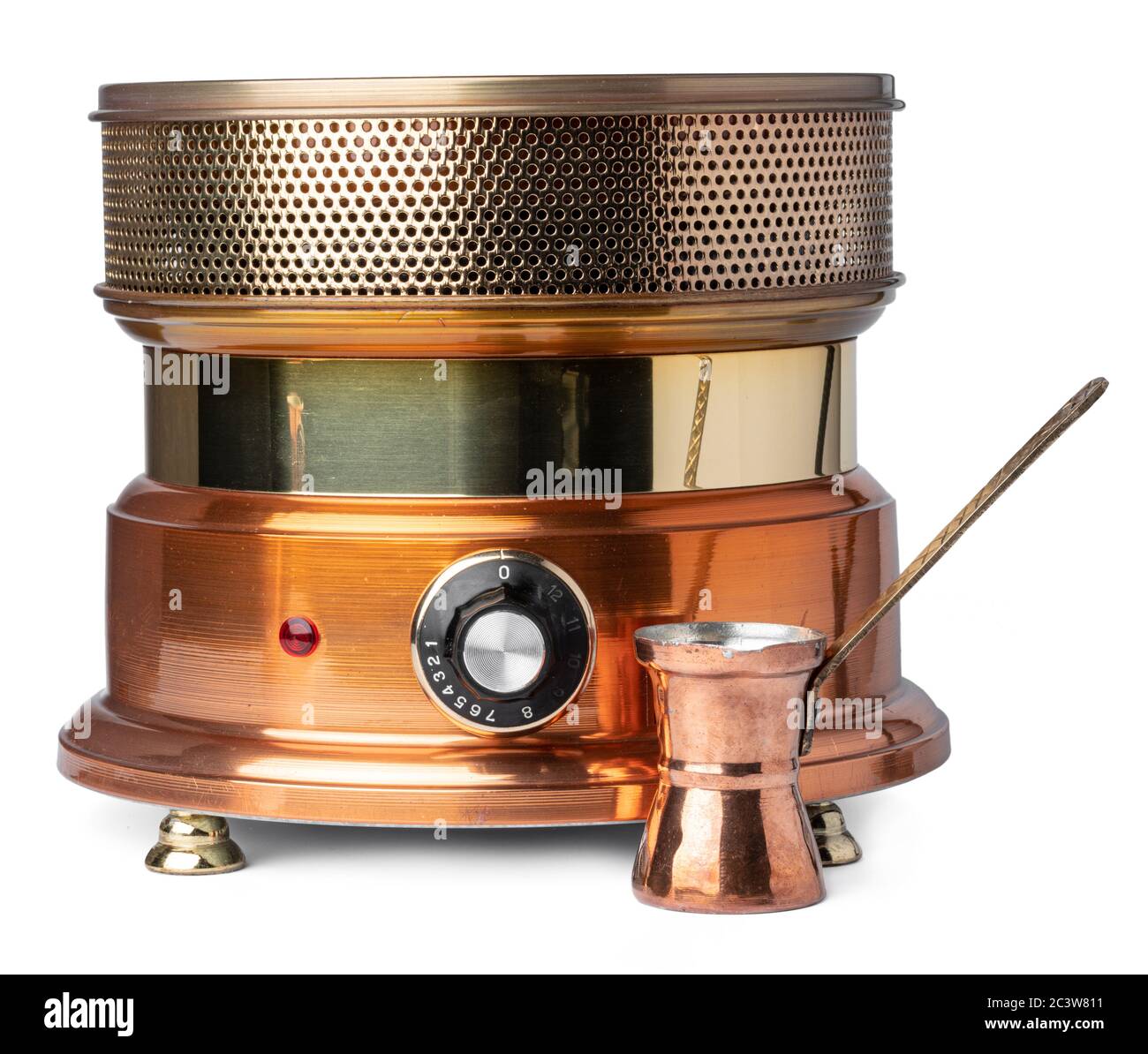 Turkish sand coffee machine isolated on white Stock Photo - Alamy