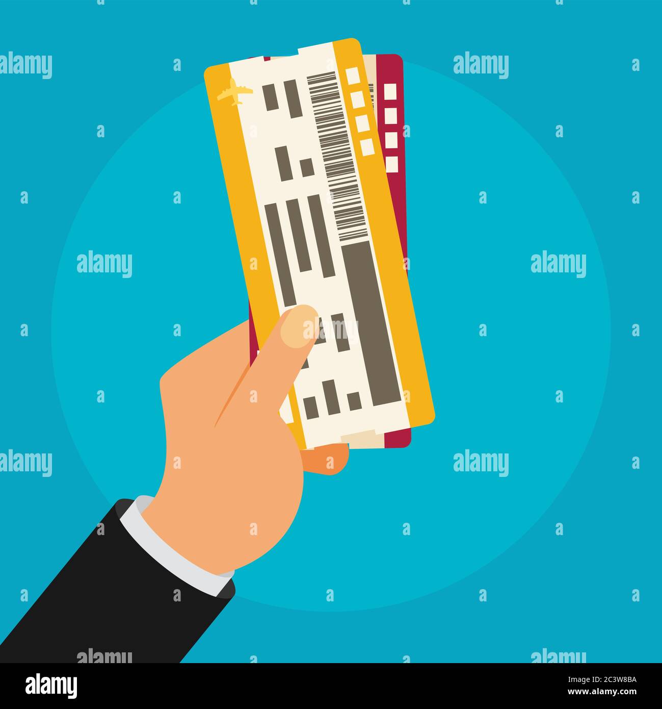 Hand holding ticket boarding Stock Vector Images - Alamy