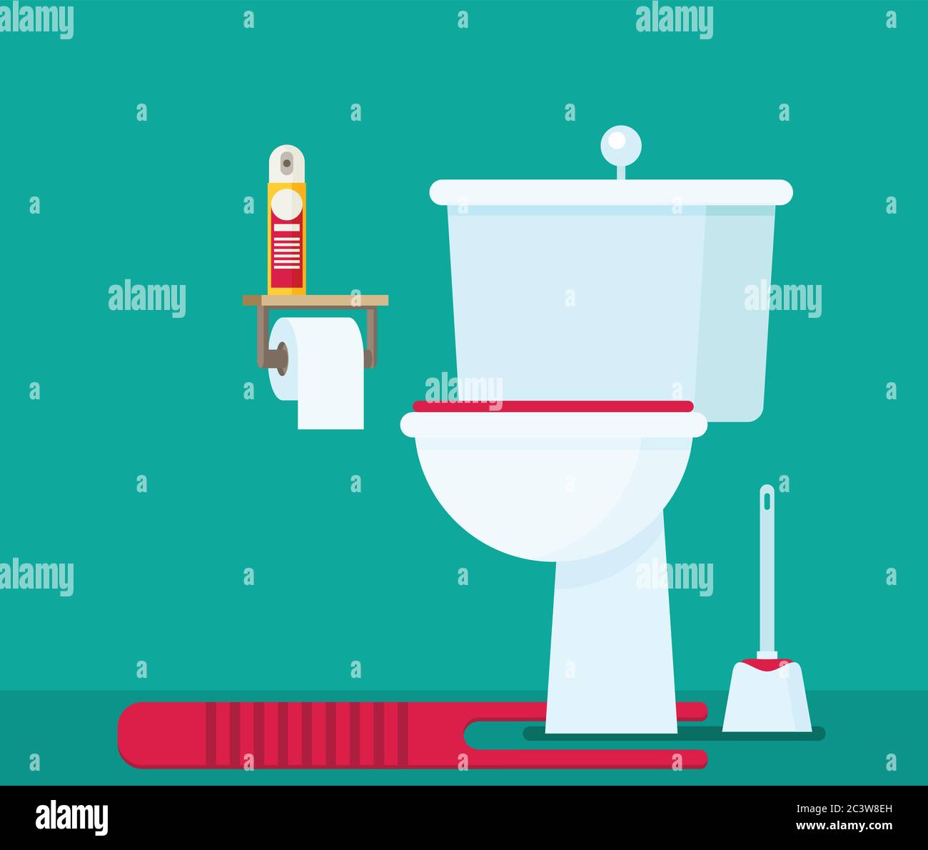 Toilet flat vector illustration Stock Vector Image & Art - Alamy