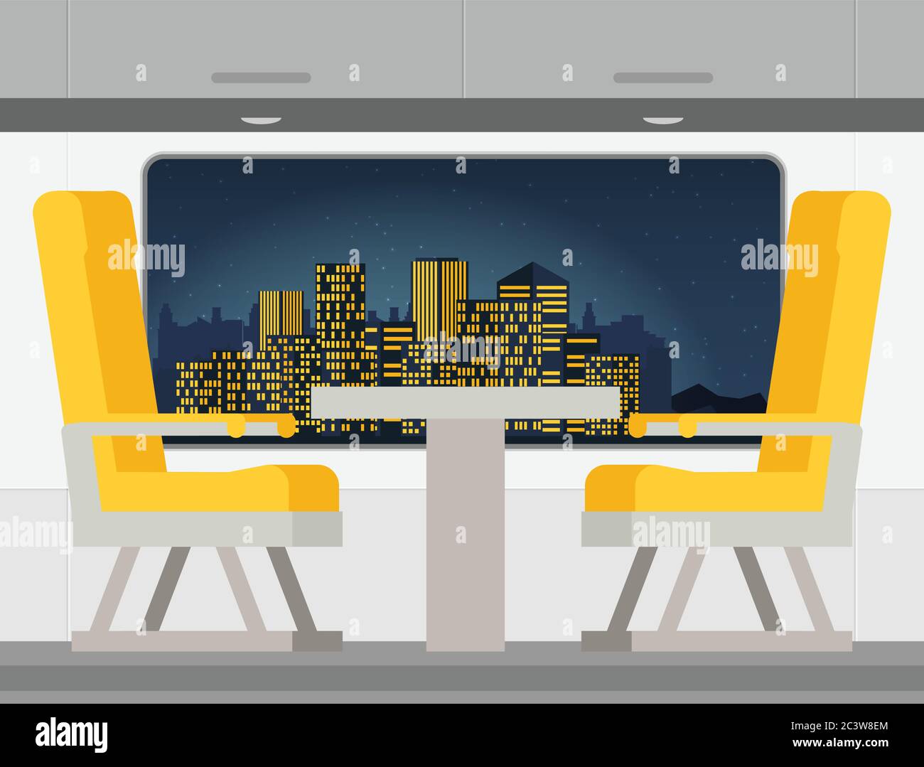 Passenger train inside. Flat style vector illustration Stock Vector ...