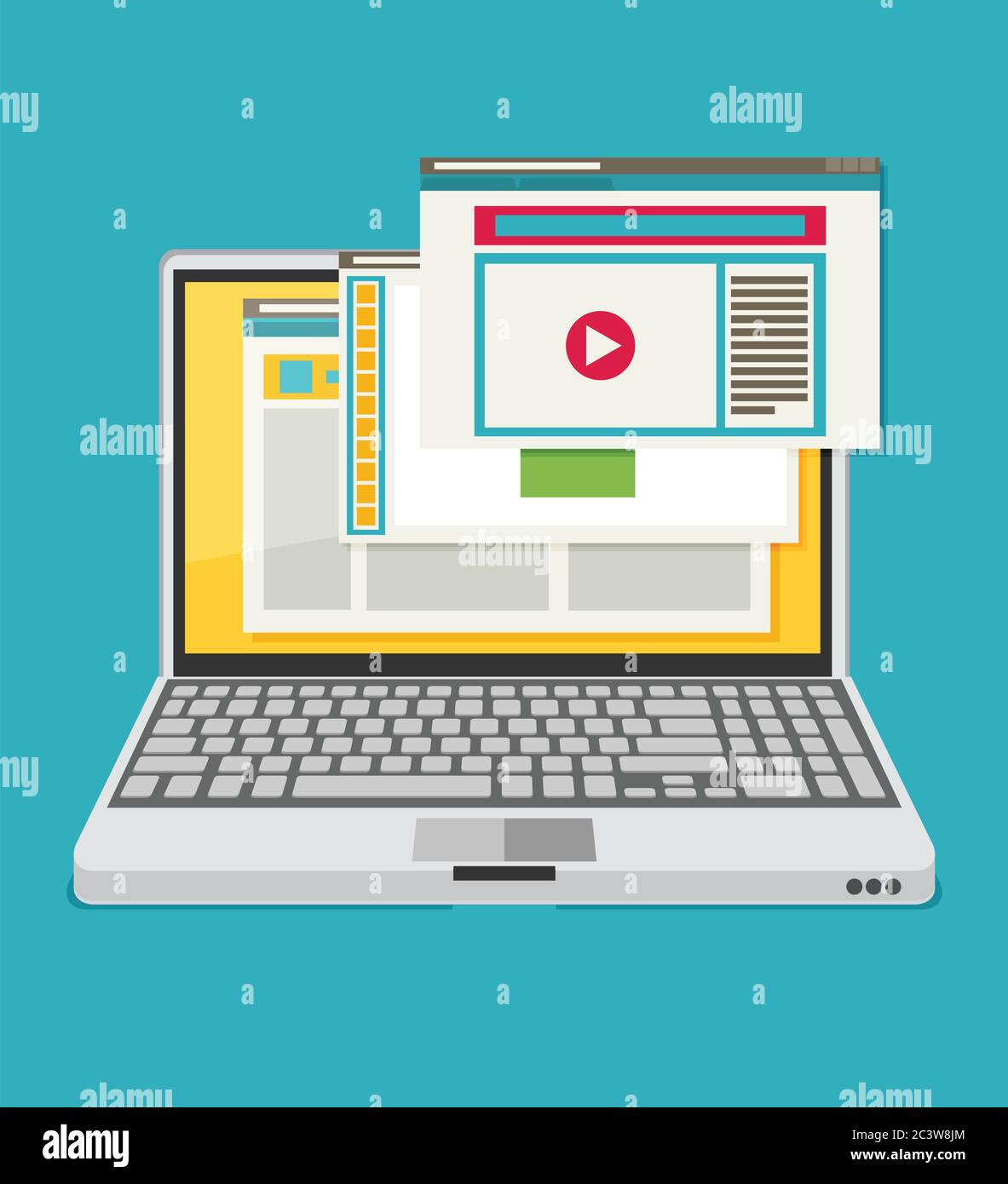 Laptop open window Stock Vector Images - Alamy