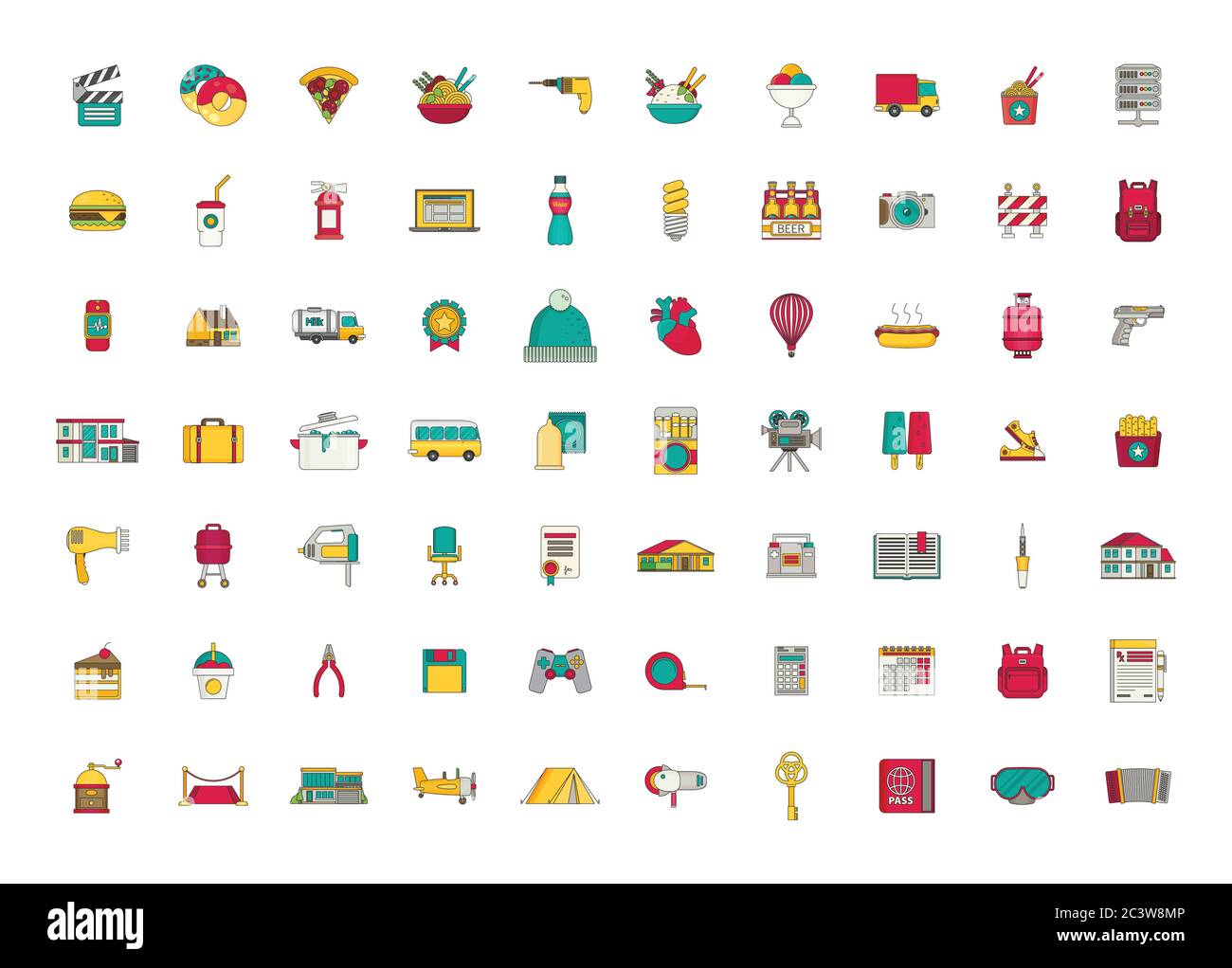 Set of vector icons. Flat design Stock Vector Image & Art - Alamy