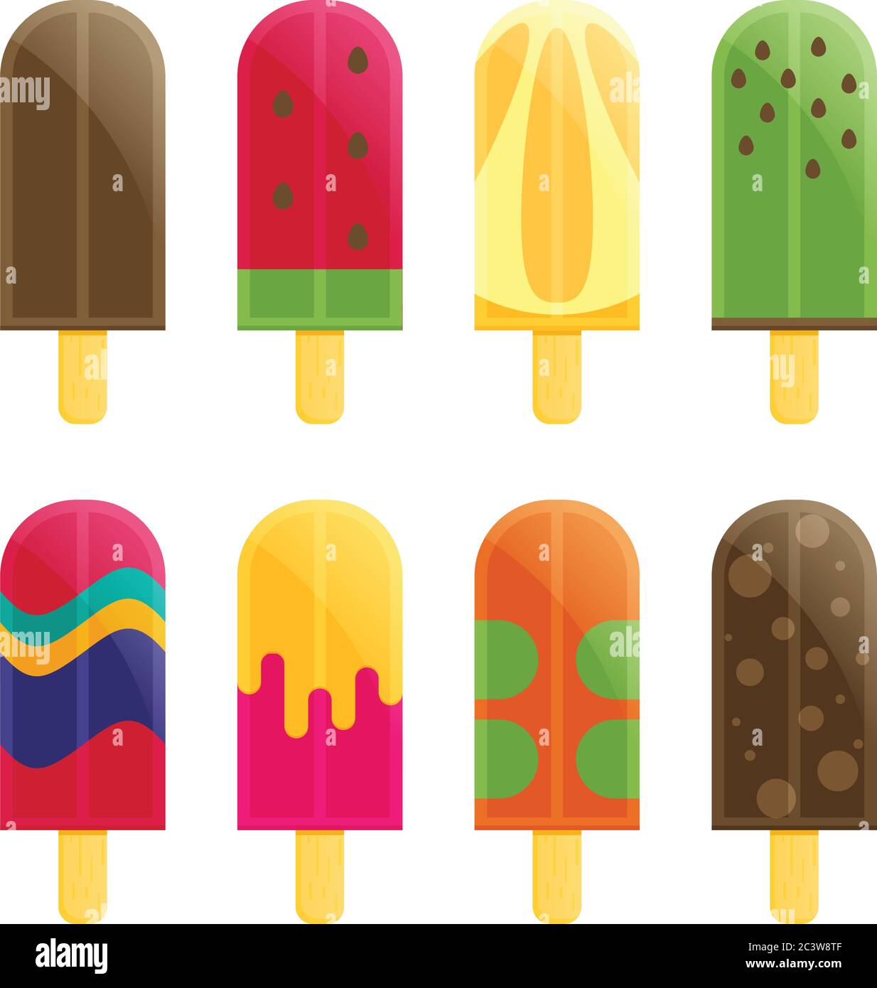 Popsicle ice cream flat vector Stock Vector Image & Art - Alamy