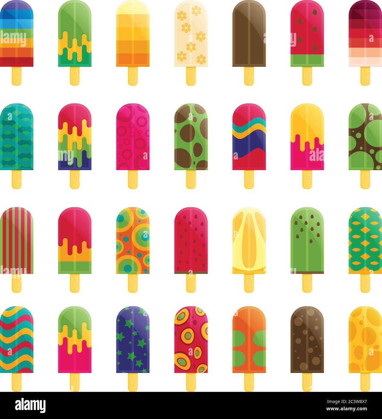 Popsicle ice cream flat vector Stock Vector Image & Art - Alamy