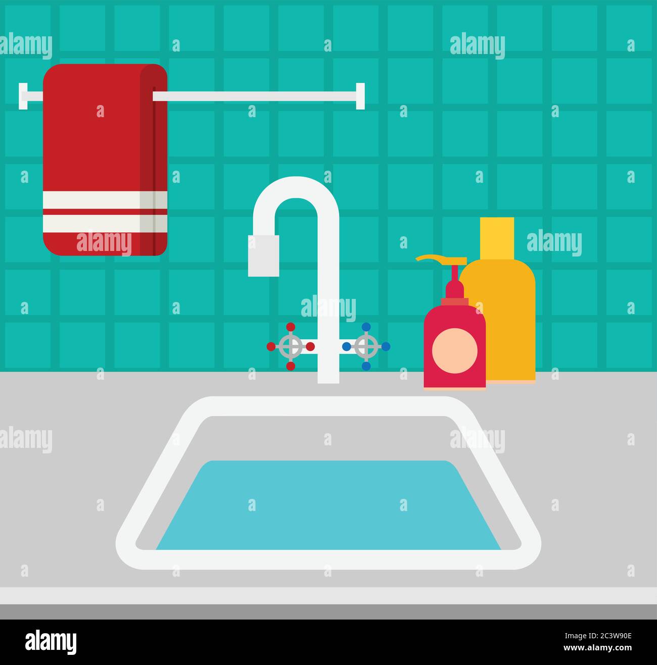 Kitchen sink dirty kitchenware Stock Vector Images - Alamy