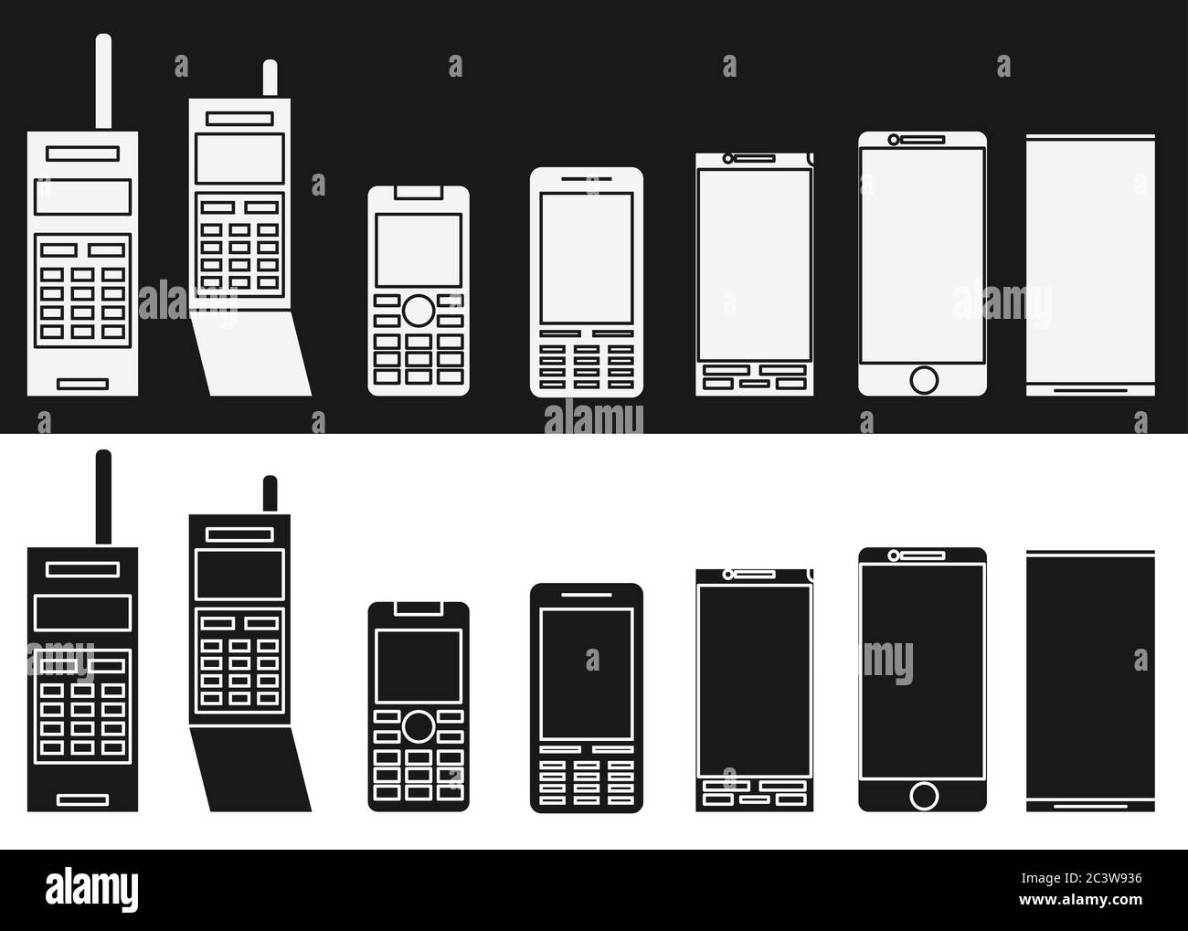 Cell phone evolution illustration. Flat vector Stock Vector Image & Art ...
