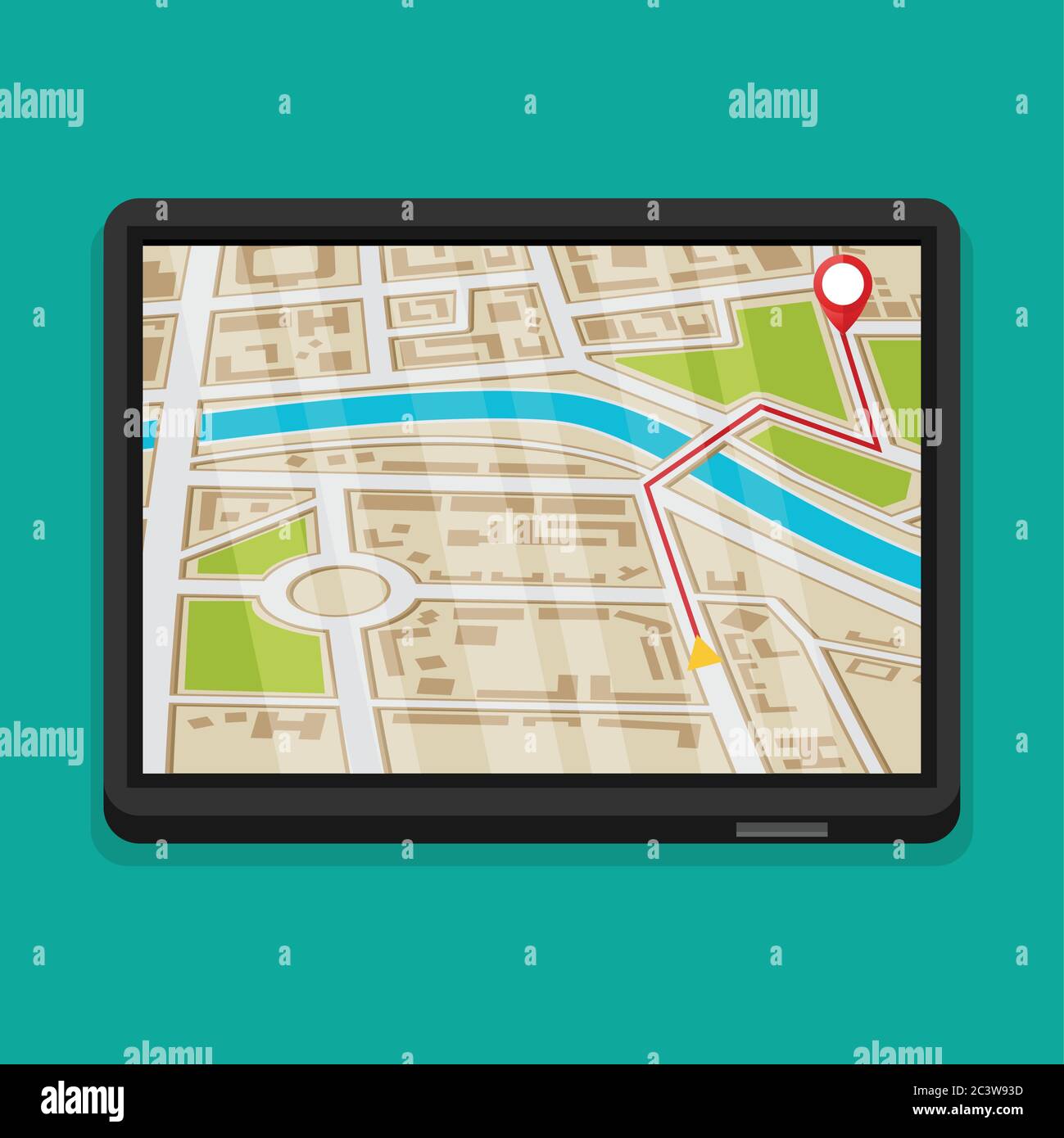 Flat vector GPS navigation Stock Vector Image & Art - Alamy