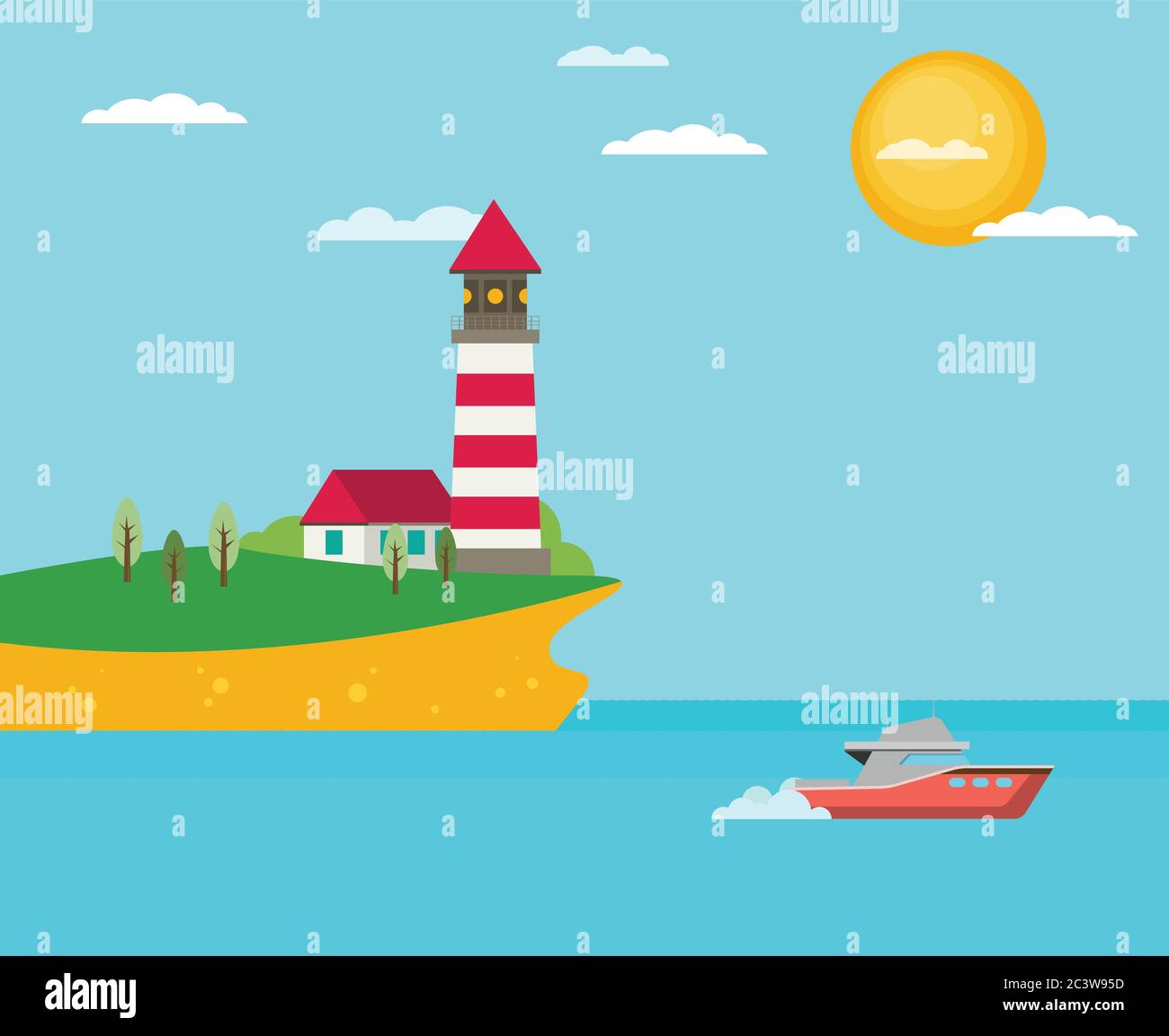 Flat vector lighthouse Stock Vector Image & Art - Alamy