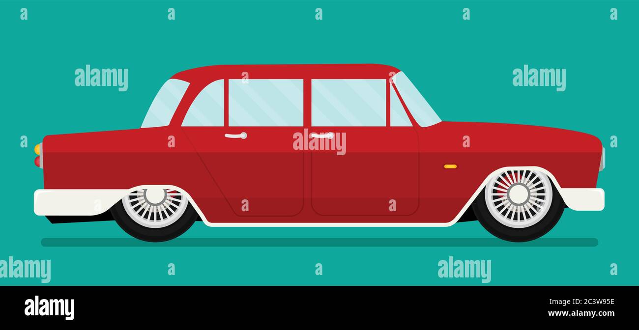 Old school car. Vector flat Stock Vector Image & Art - Alamy