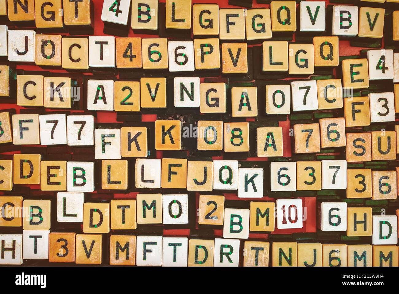 Collection of vintage orange and white letter and number jukebox ...