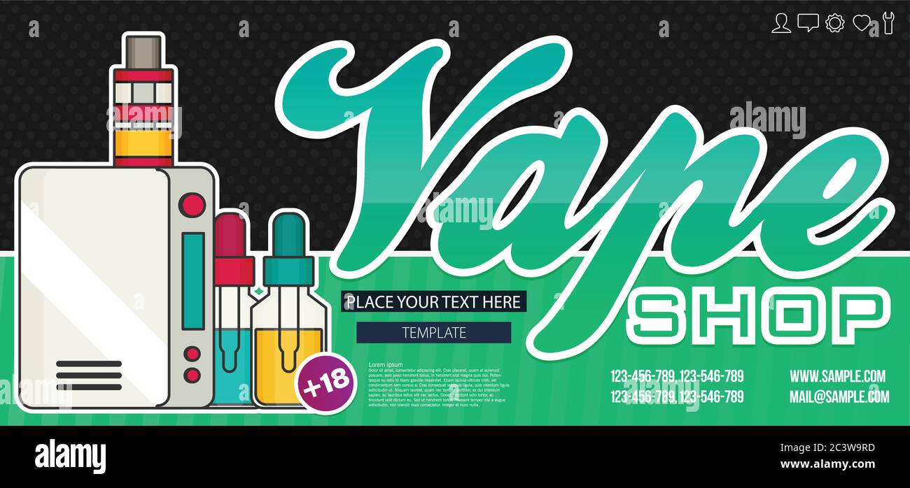 Vape vector illustration. Banner for web or print Stock Vector Image ...