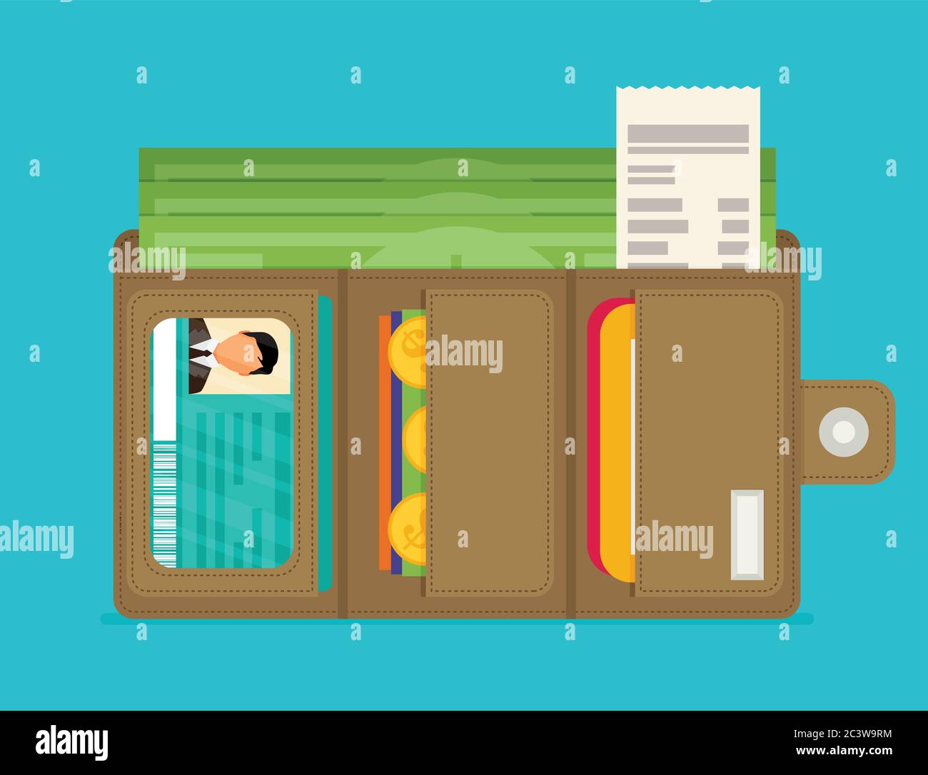 Wallet open in flat style Stock Vector Image & Art - Alamy