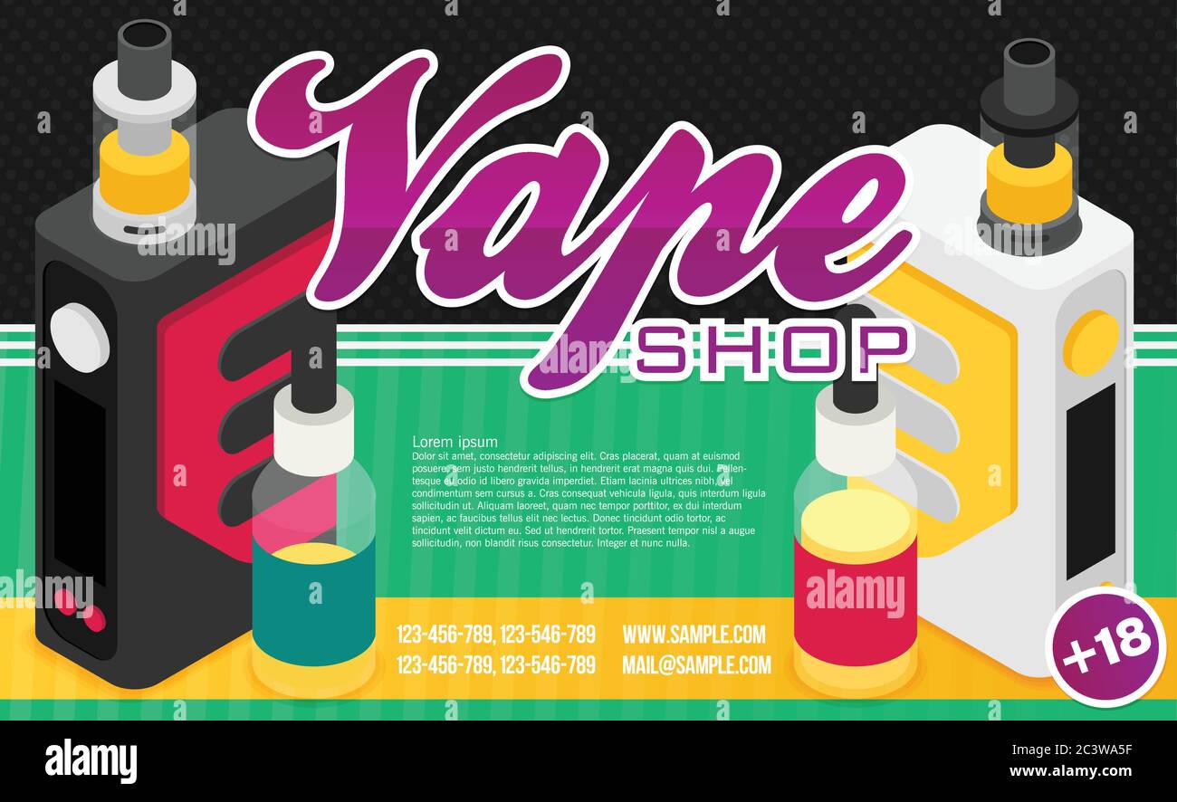 Vape vector illustration. Banner for web or print Stock Vector Image ...