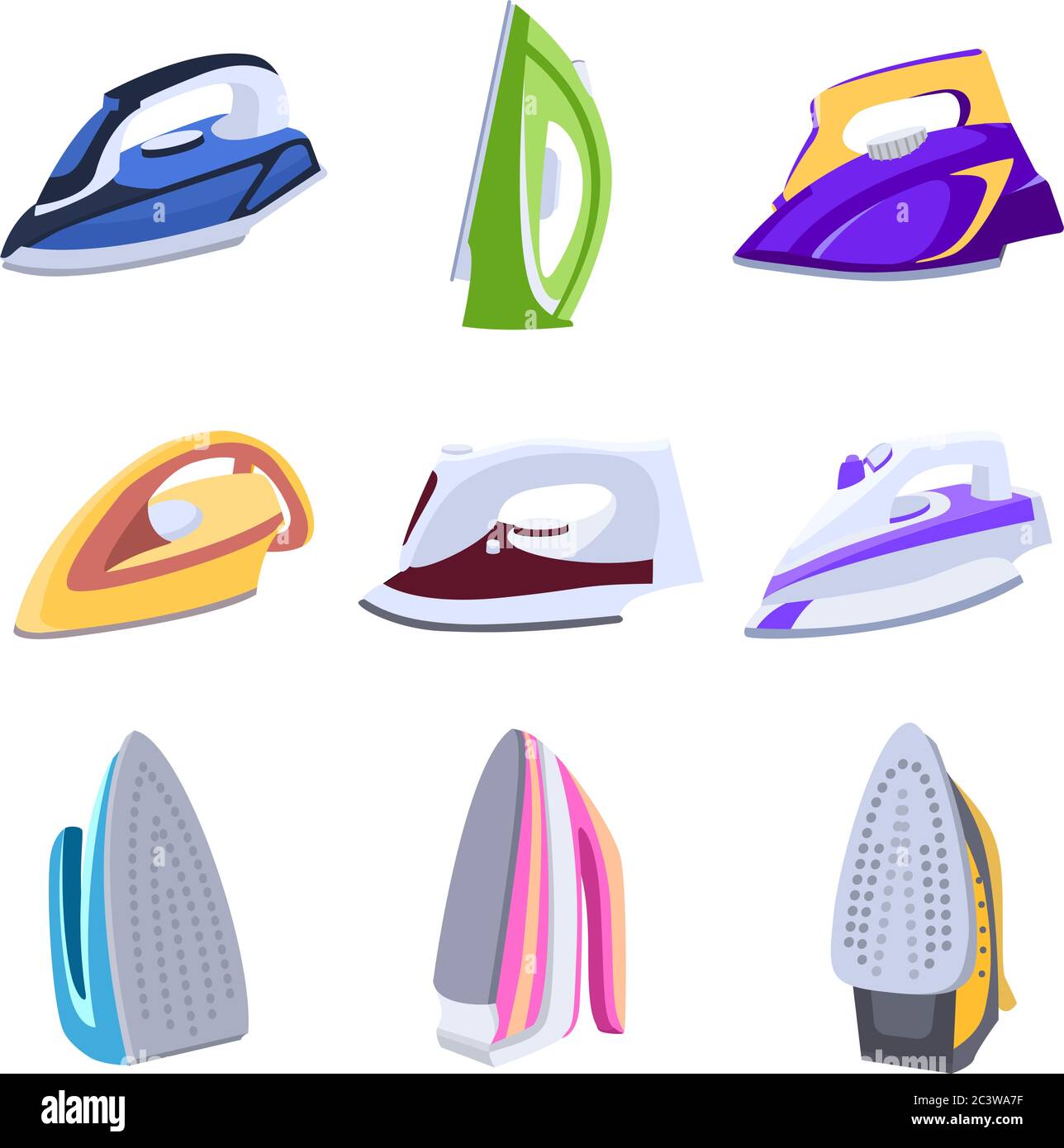 Smoothing-iron icons set. Cartoon set of smoothing-iron vector icons ... Smoothing-iron icons set. Cartoon set of smoothing-iron vector icons ...
