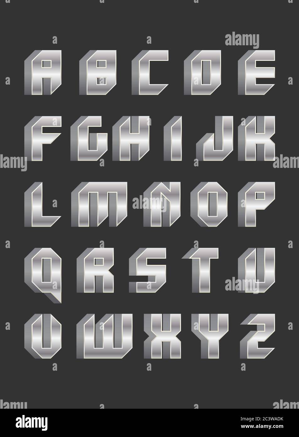 Vector robotic font in flat style Stock Vector Image & Art - Alamy