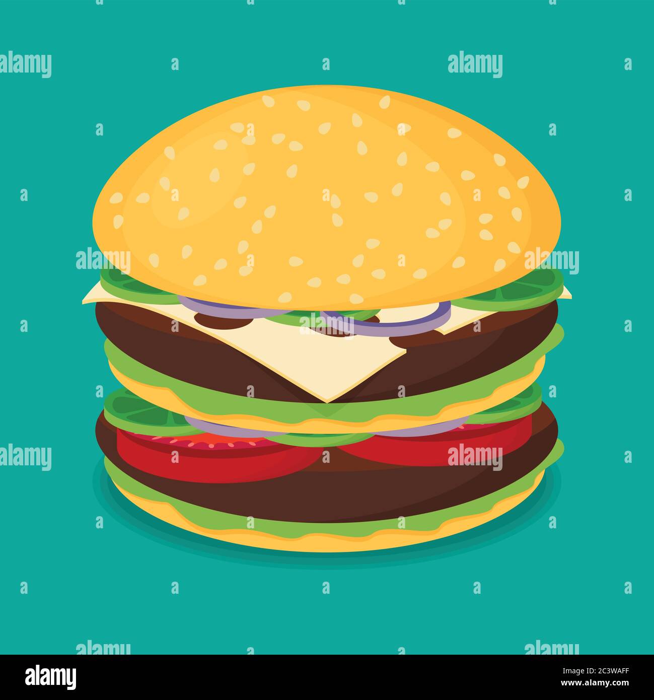 Hamburger flat design vector Stock Vector Image & Art - Alamy