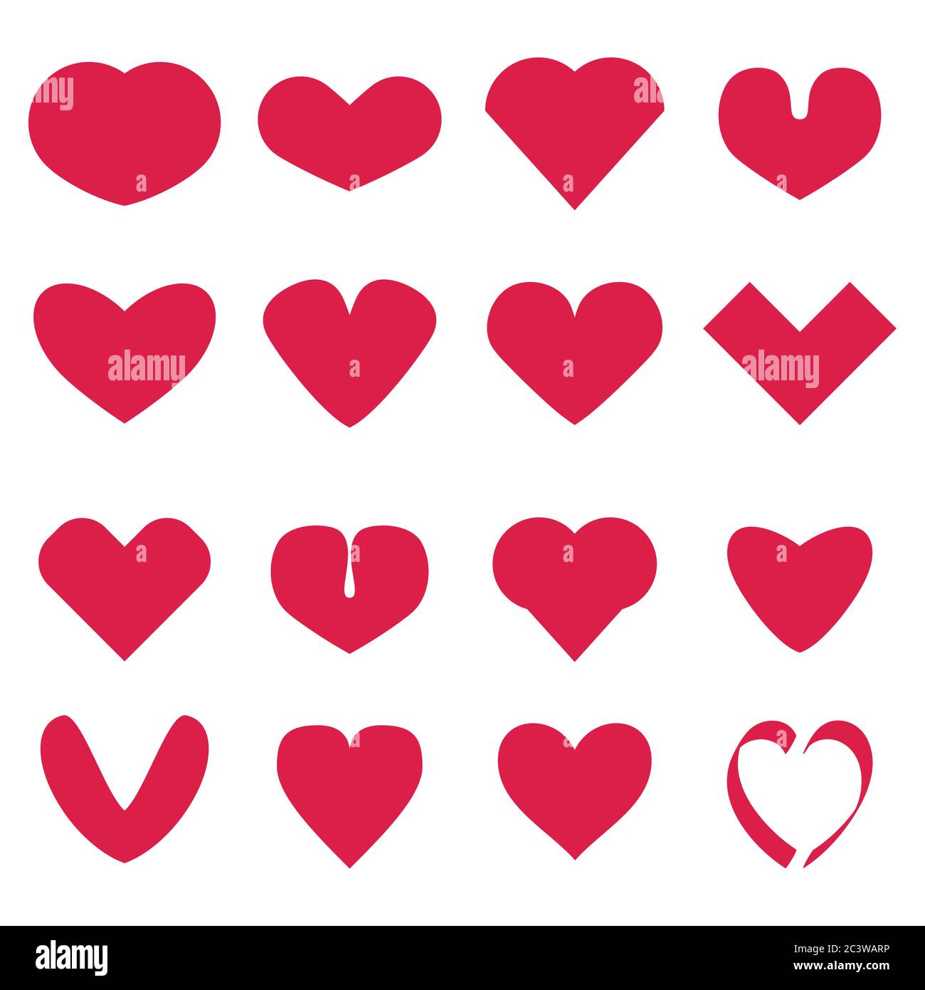 Pink hearts vector set Stock Vector Image & Art - Alamy
