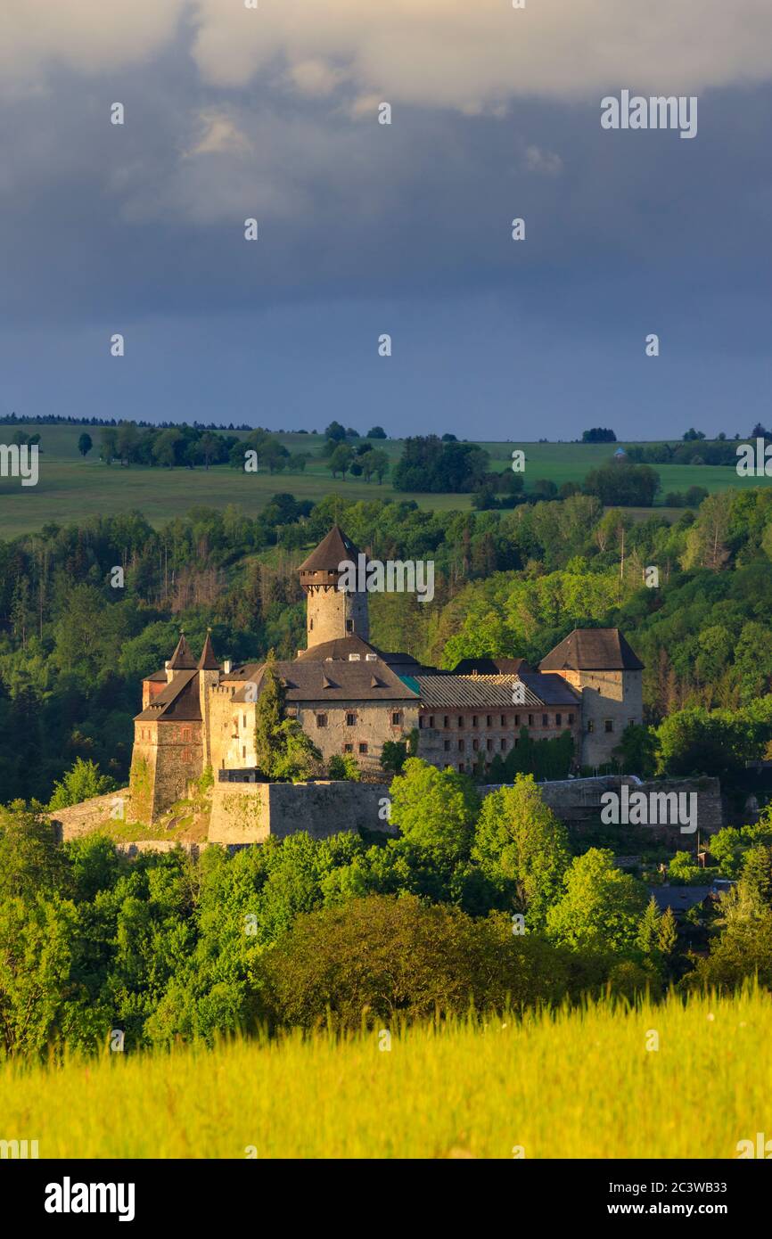 Sovinec castle in Nizky Jesenik, Northern Moravia, Czech republic Stock ...