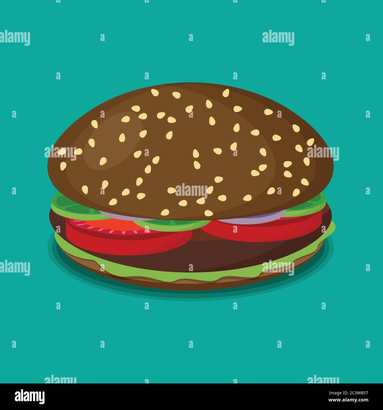 Hamburger flat design vector Stock Vector Image & Art - Alamy