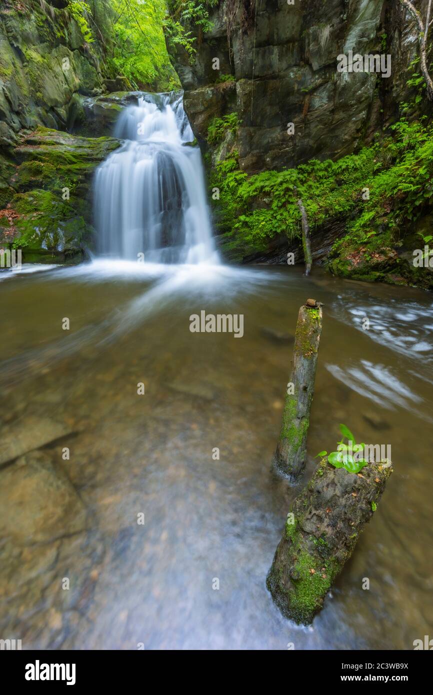 Resov waterfalls on the river Huntava in Nizky Jesenik, Northern ...