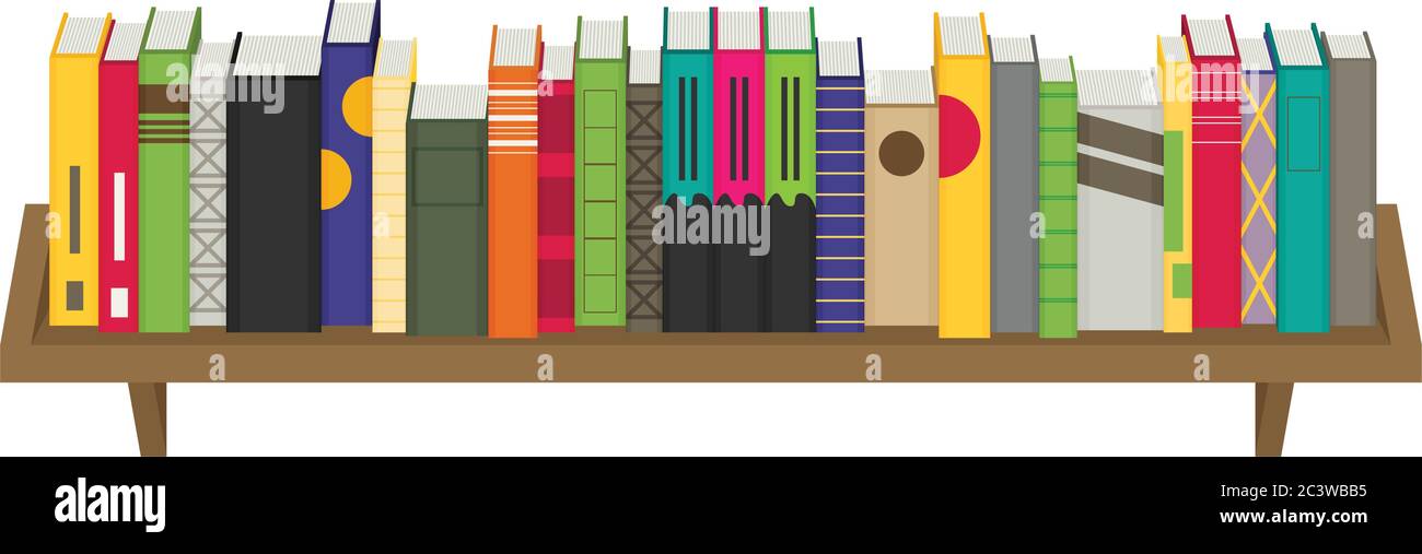 Flat bookshelf. Vector illustration. Modern design Stock Vector Image ...