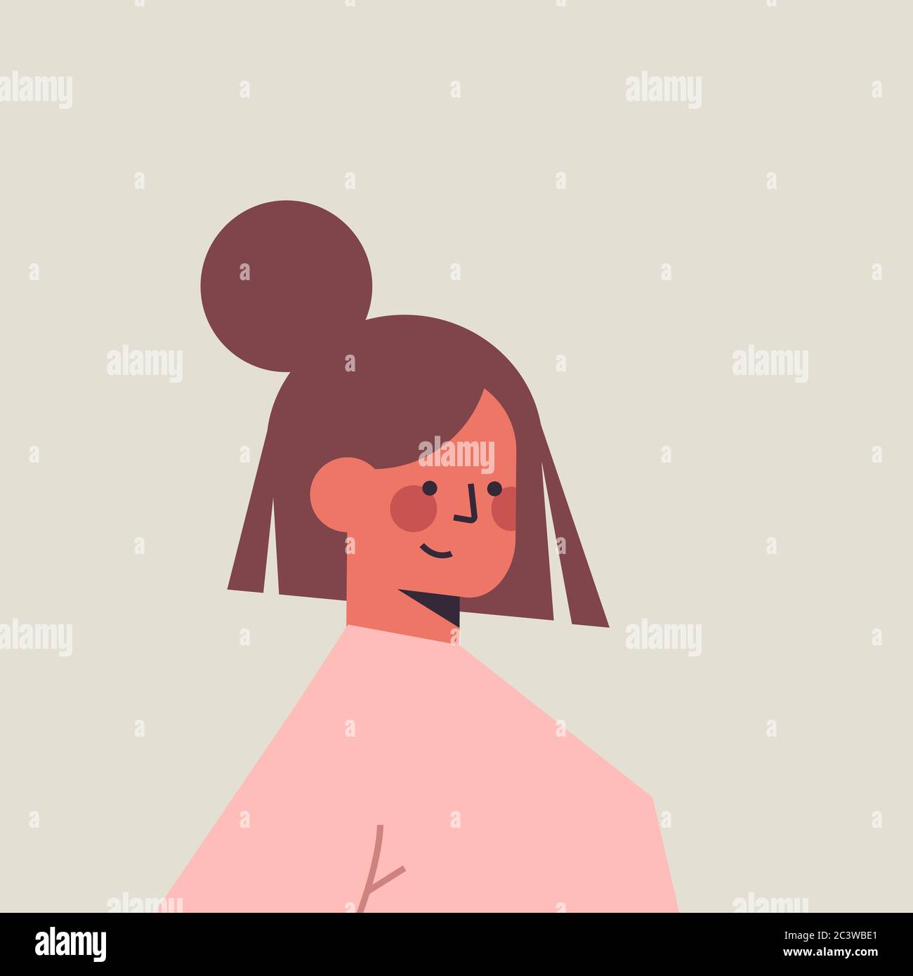 cute woman looking in camera smiling girl avatar female cartoon ...