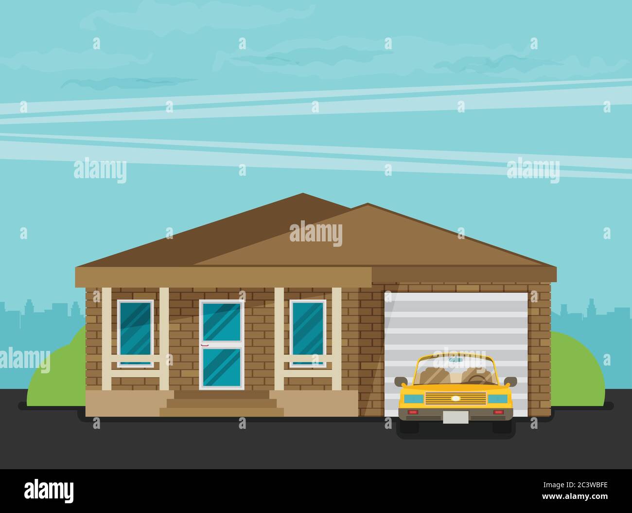 Flat Residential House. Vector illustration Stock Vector Image & Art ...