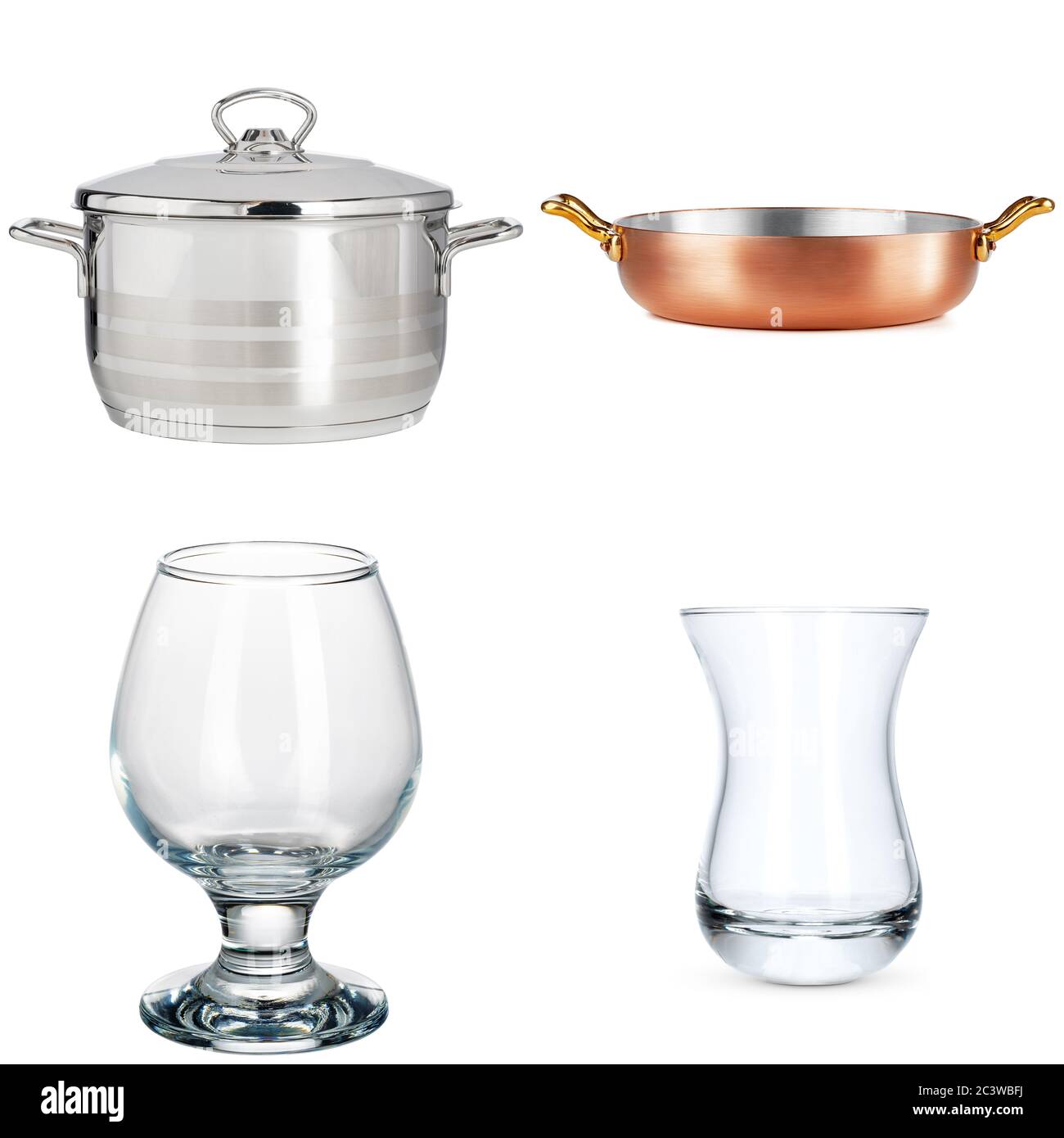 Collage of crockery items on white background Stock Photo - Alamy