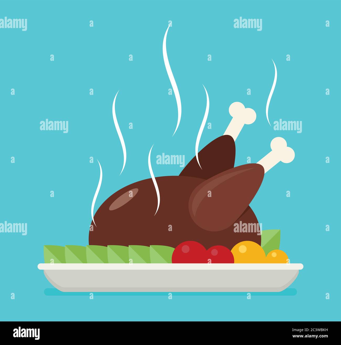 Flat chicken grill Stock Vector Images - Alamy