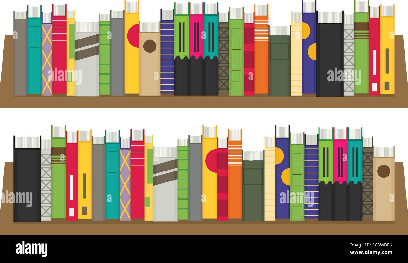 Flat bookshelf. Vector illustration. Modern design Stock Vector Image ...