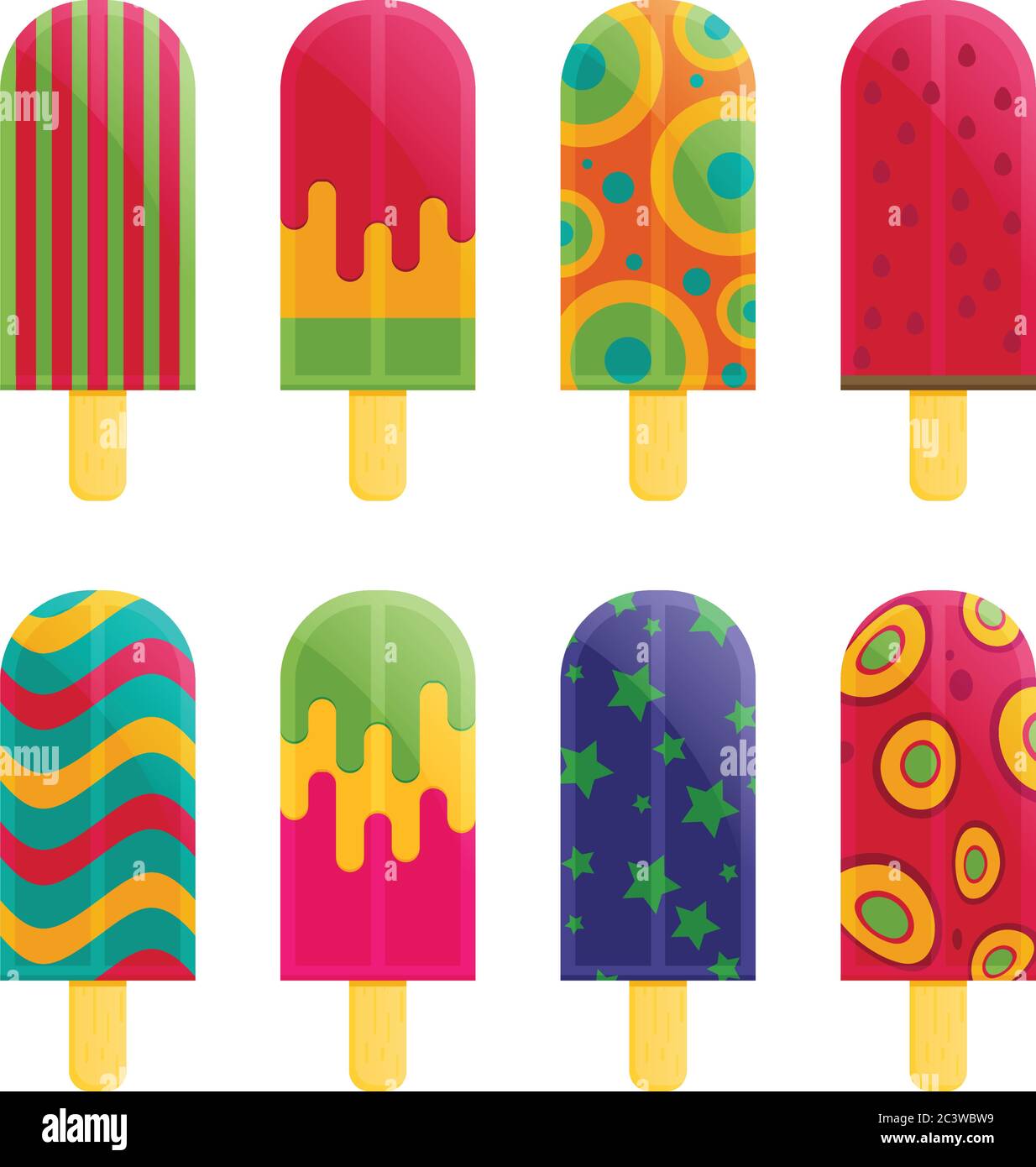 Popsicle ice cream flat vector Stock Vector Image & Art - Alamy