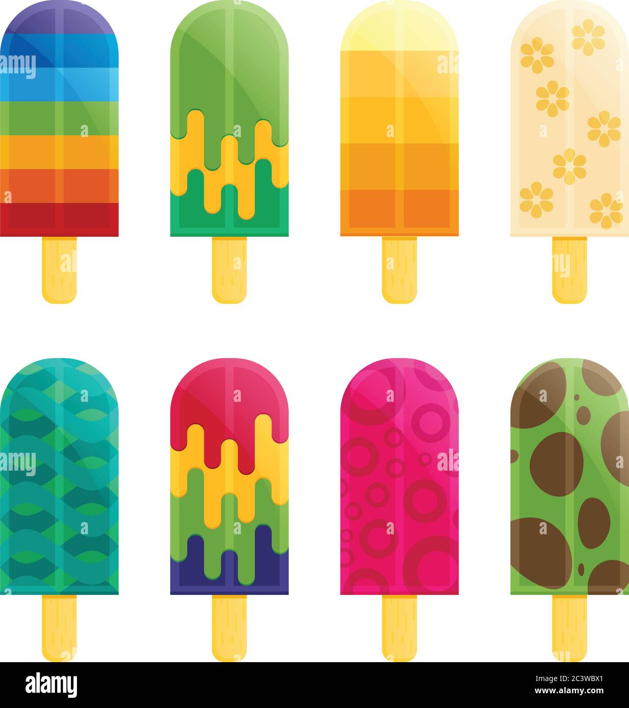 Popsicle ice cream flat vector Stock Vector Image & Art - Alamy
